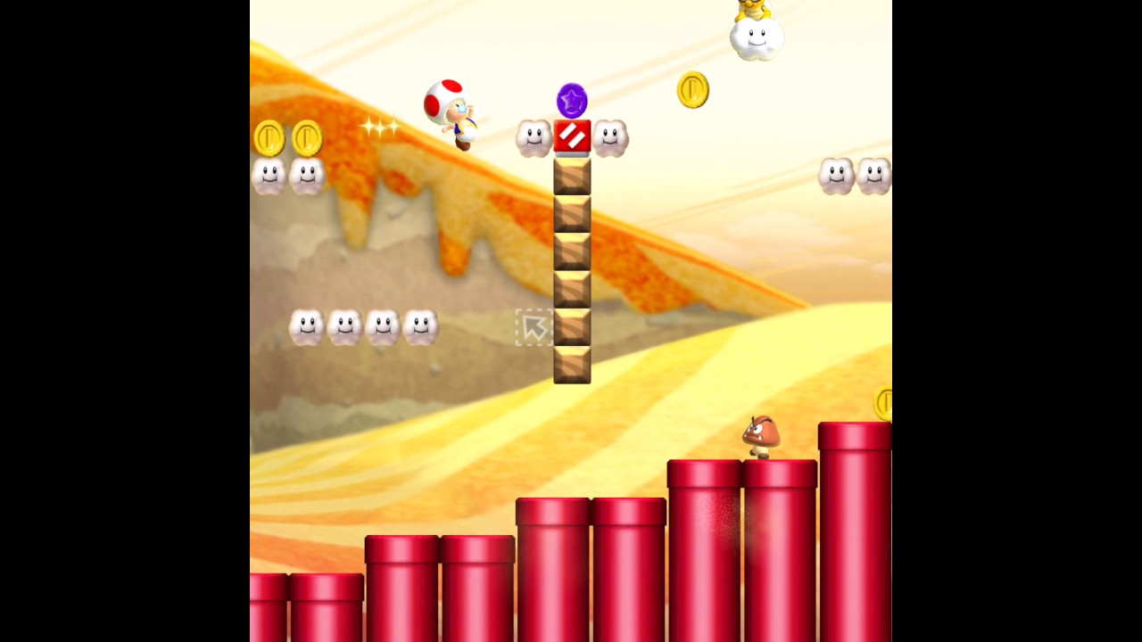 Super Mario Run World 3-1 All purple coins - YouTube