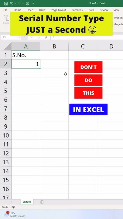 excel me serial number ।। #shortsfeed #msoffice #exceltips #exceltech #exceltricks # ...