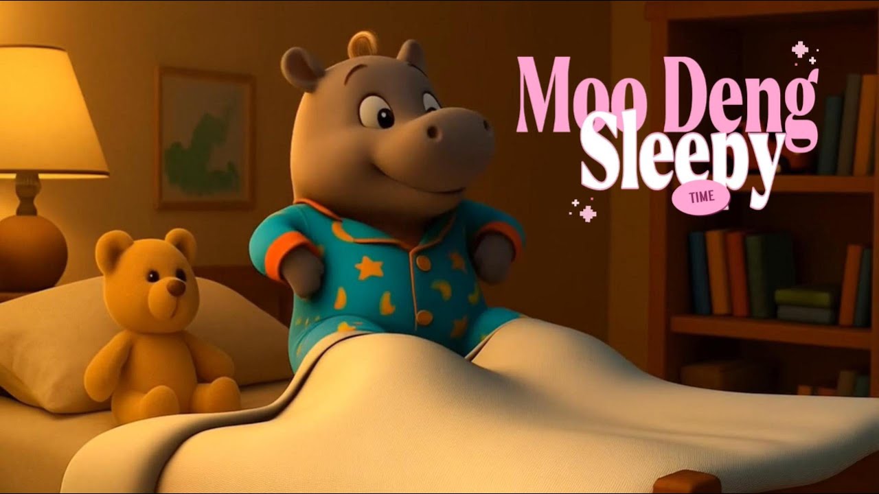 Moo Deng the Hippo’s Sleepy Time Song 🦛 | Bedtime Lullaby for Kids ...