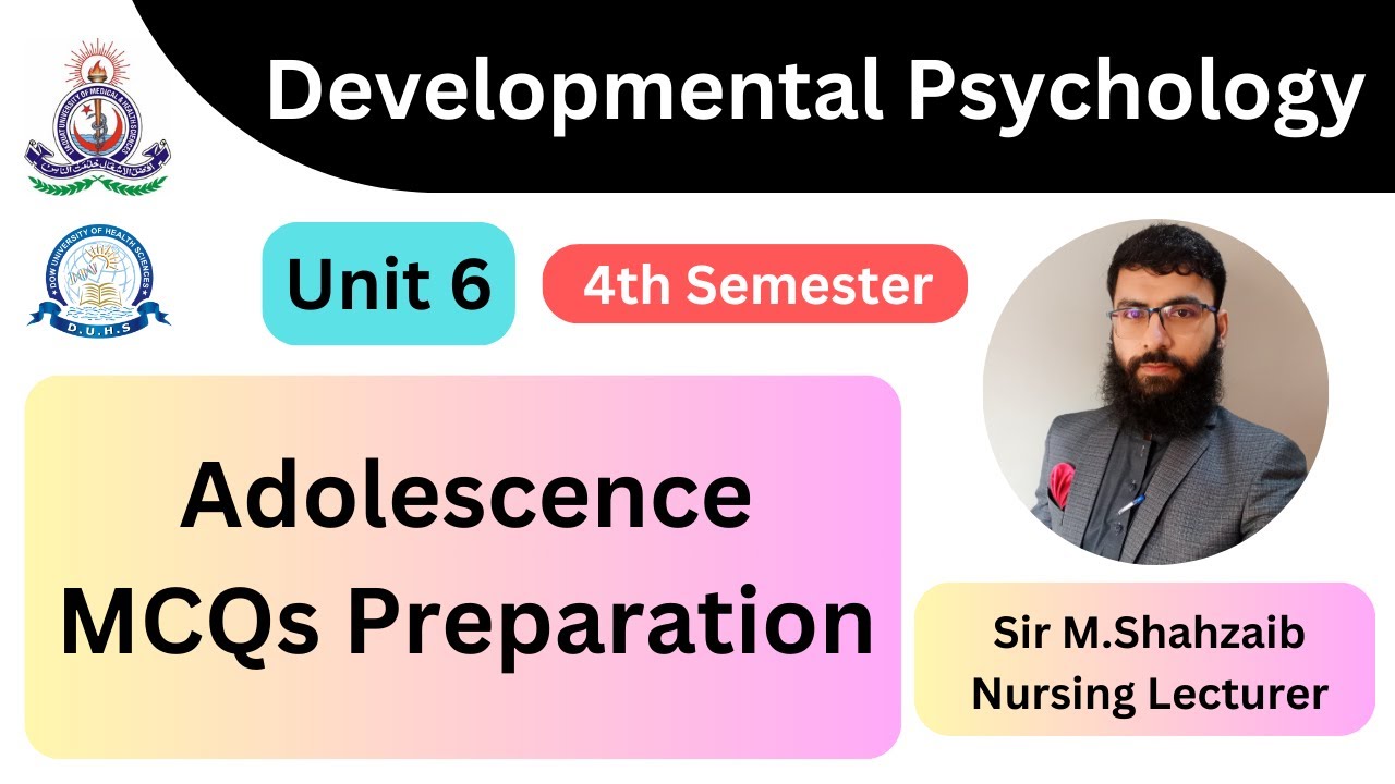 Developmental Psychology Unit:6 Adolescence MCQs by Sir Muhammad ...