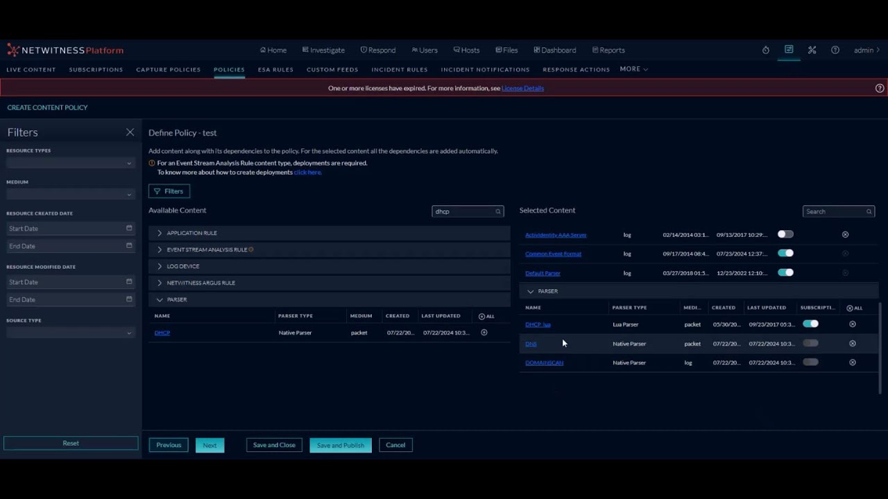 NetWitness Platform v12.5 - CCM Support for Native Parsers: Fresh ...