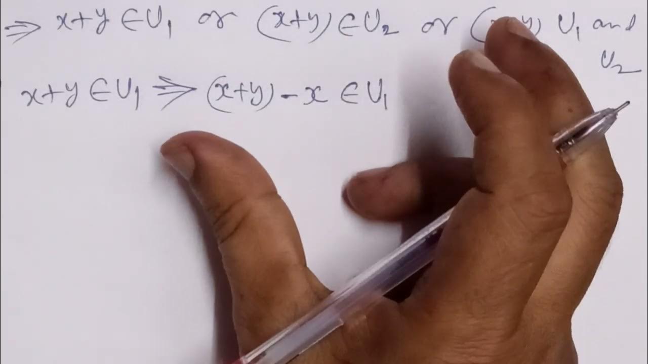 The union of two subspaces is subspace iff one contained in the other. - YouTube