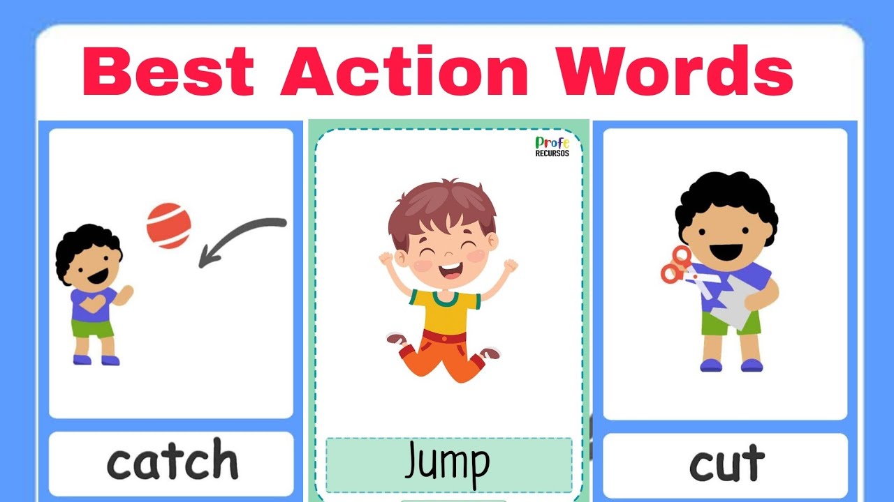 Best Action words for kids | Action words with picture | learn Action ...