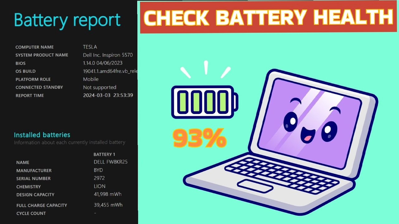 How to check laptop battery health? - YouTube