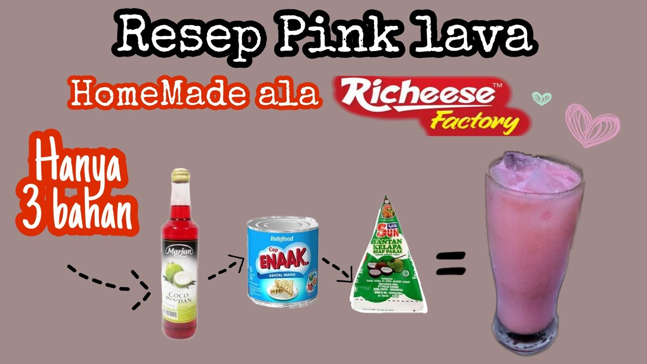 Cara membuat pink lava | homemade mudah dan praktis - YouTube