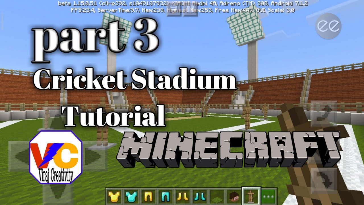 Cricket Stadium🏏 in minecraft (part 3) - YouTube