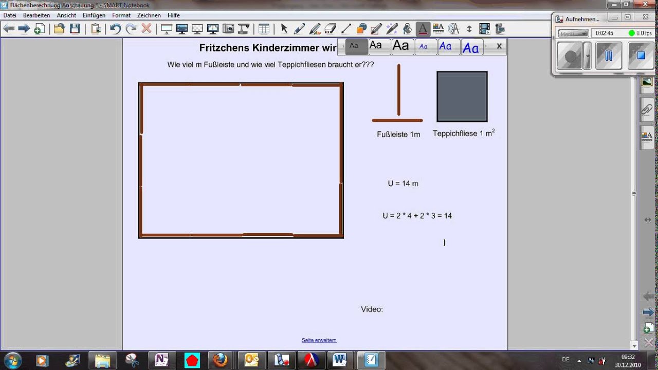 Flächenberechnung - Einführung Flächen und Strecken - YouTube