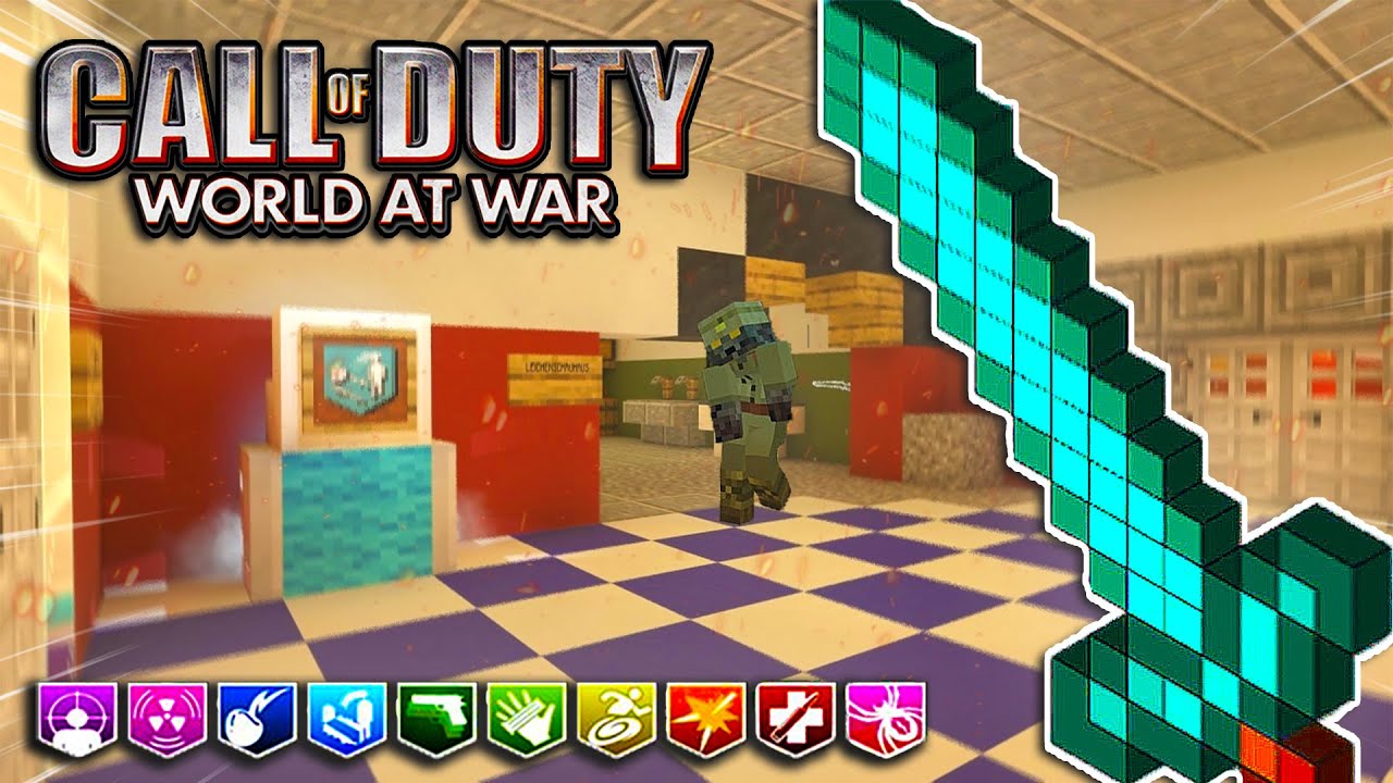 Playing "Minecraft Verruckt" on World at War Zombies - YouTube