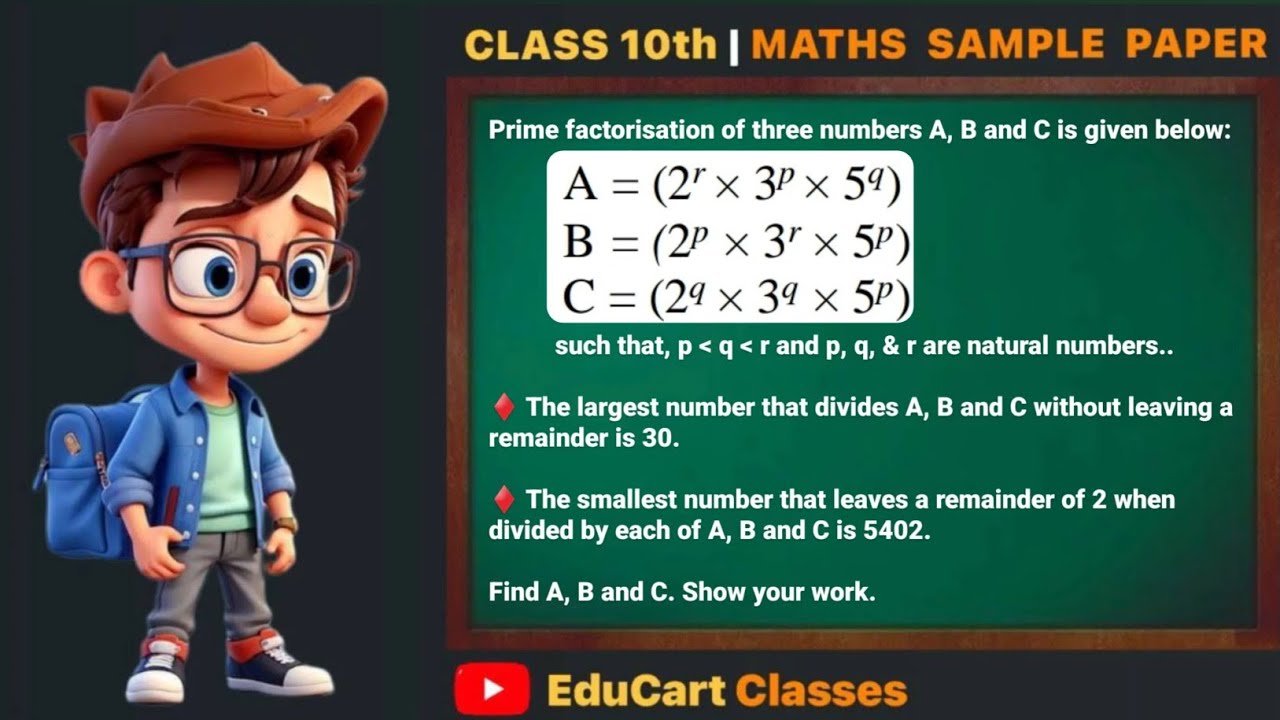 Prime factorisation of three numbers A, B and C is - YouTube