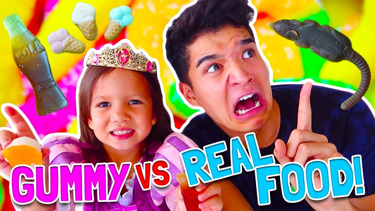 GUMMY vs. REAL FOOD! ft Princess Gorgeous - YouTube