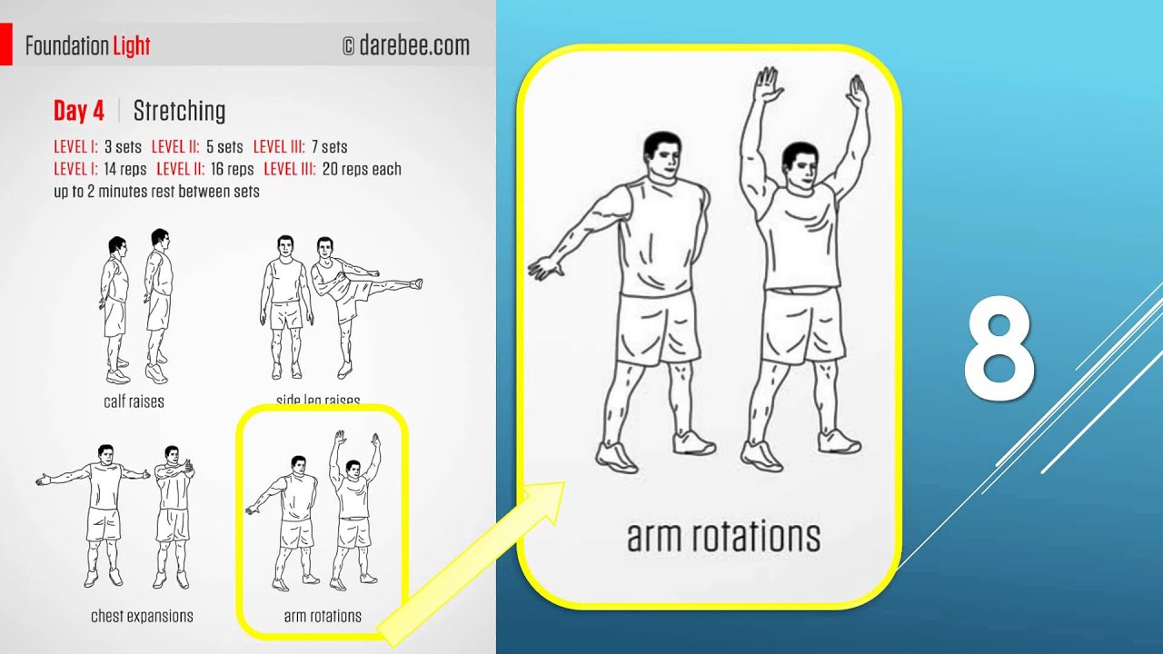 Darebee Day 4 Foundation Light arm rotations - YouTube