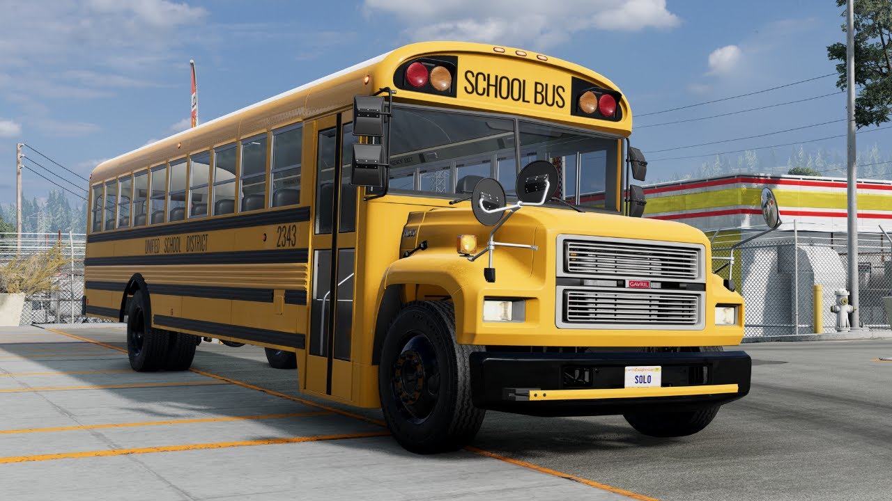 POV Driving With The Gavril MD70 School Bus - BeamNG.Drive - YouTube