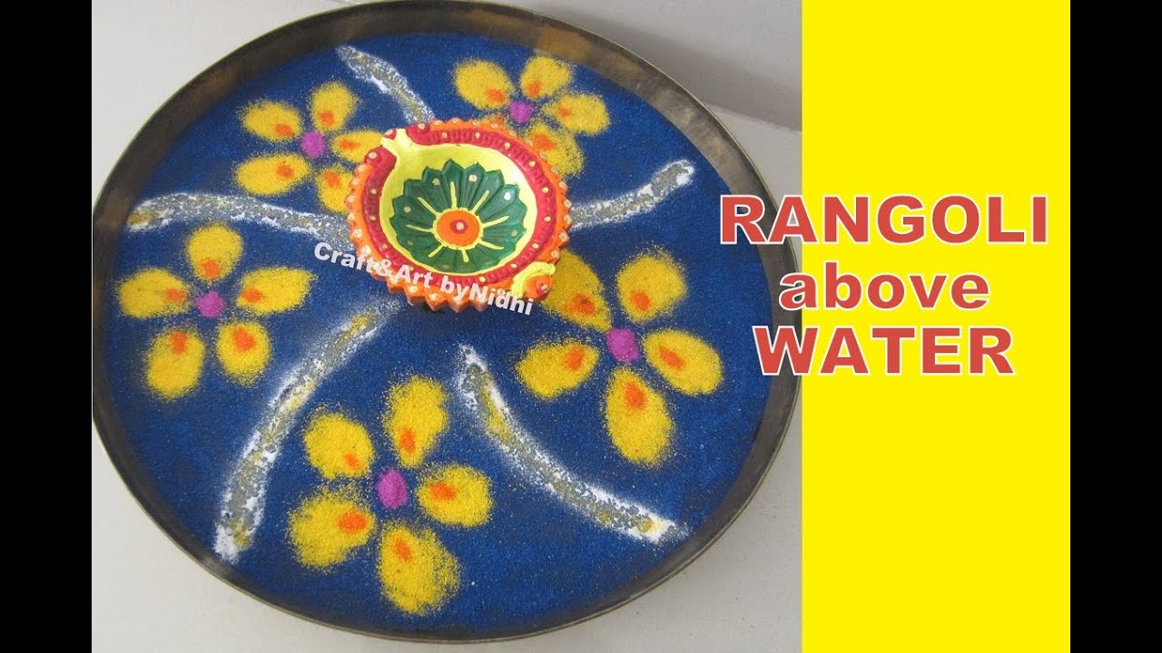 RANGOLI above WATER- How To Make Rangoli - YouTube