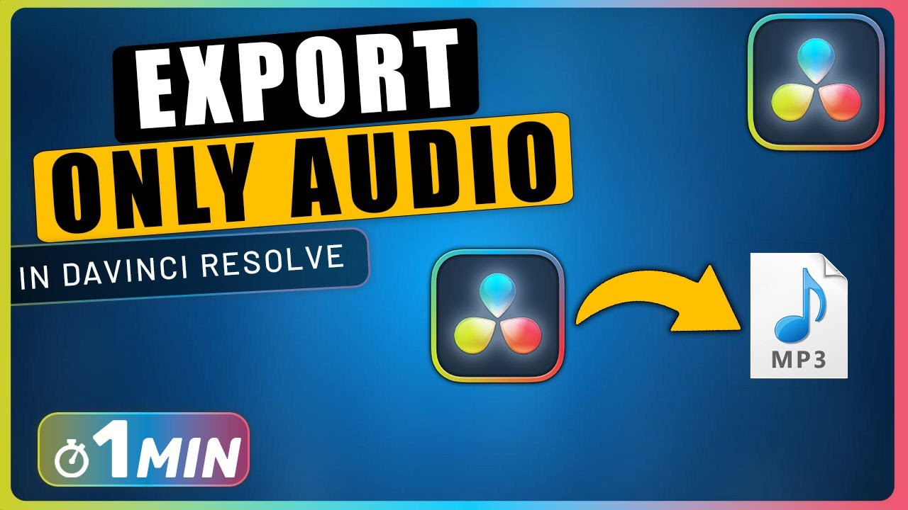 How to EXPORT Only AUDIO in Davinci Resolve - YouTube