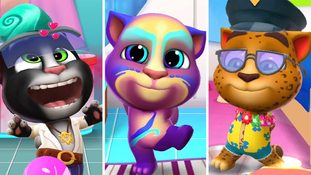 Three Funny Toms Having Fun / My Talking Tom 2 Gameplay - YouTube