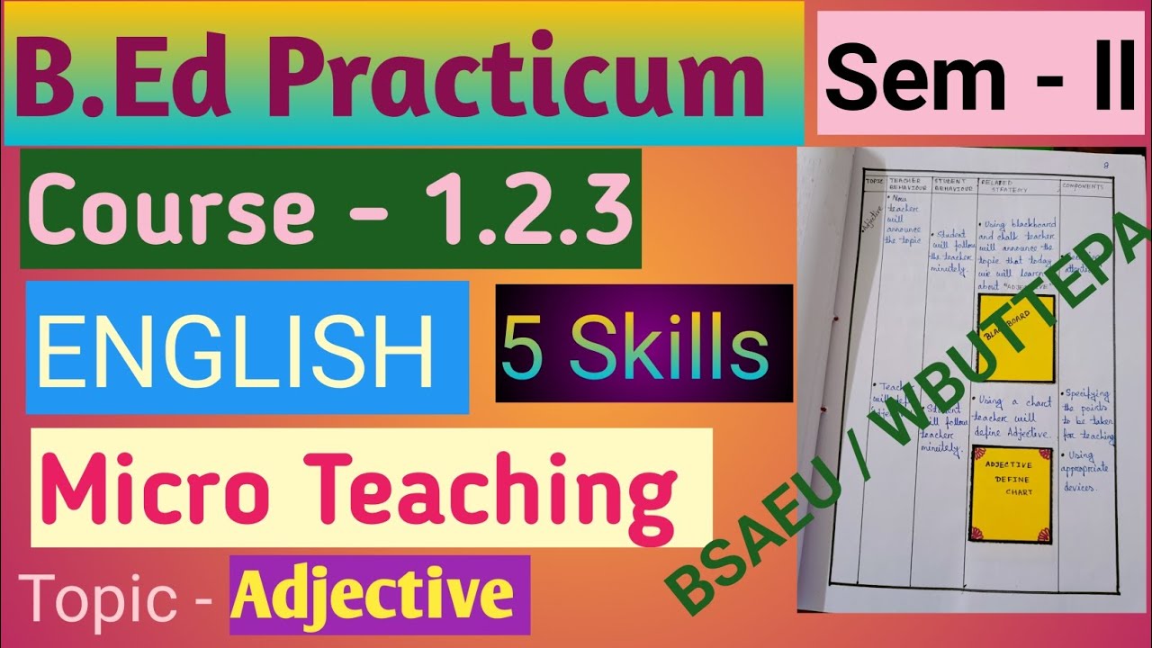 English Micro teaching or Simulation practicum /B.Ed practicum(Sem-2 ...