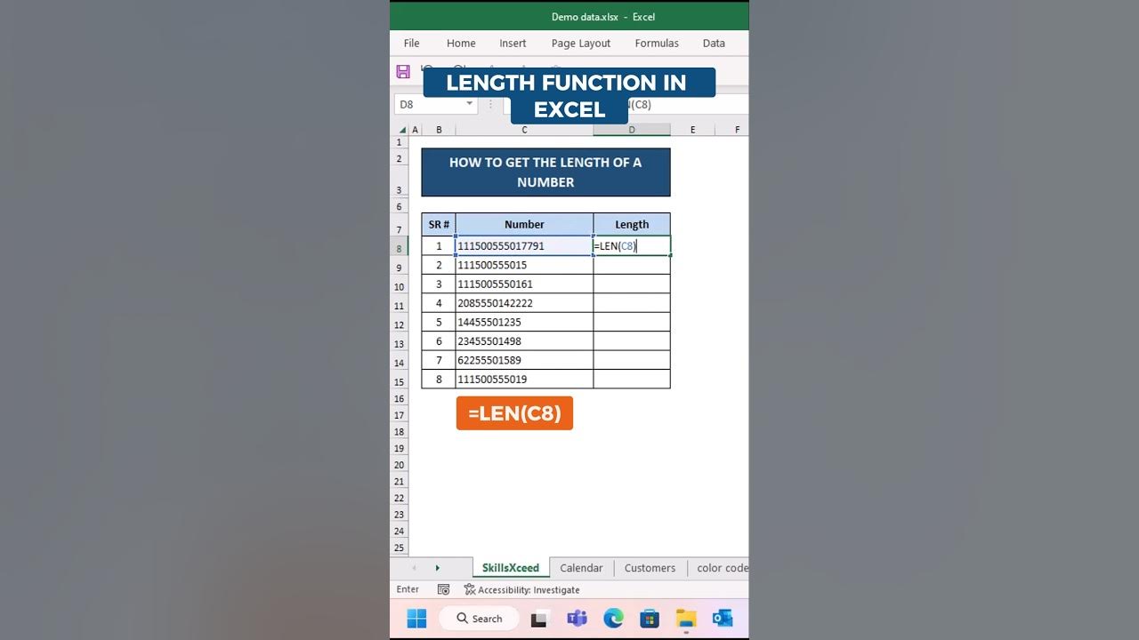 LENGTH Function | Len Formula in Excel #smartexcel #exceltips #exceltricks - YouTube