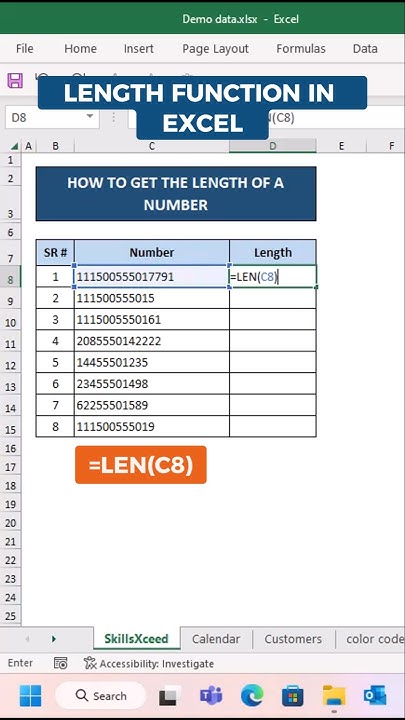 LENGTH Function | Len Formula in Excel #smartexcel #exceltips #exceltricks - YouTube