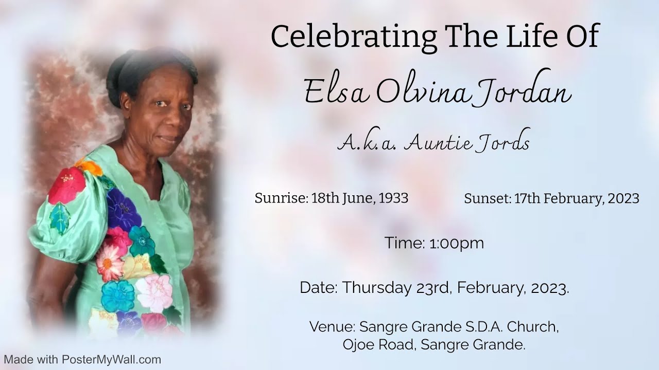 Celebrating the life of Elsa Olvina Jordan| Thursday 23rd February ...