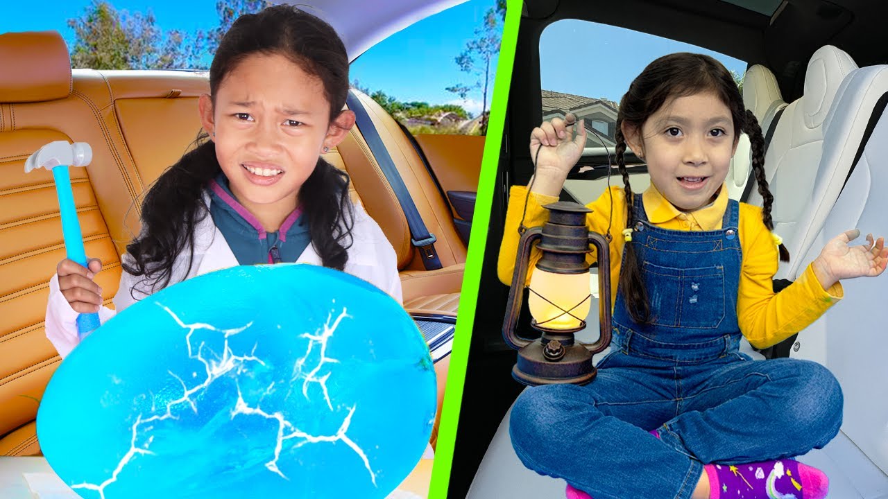 Andrea Wendy & Maddie’s Messy Car Adventure and Clean-Up - YouTube