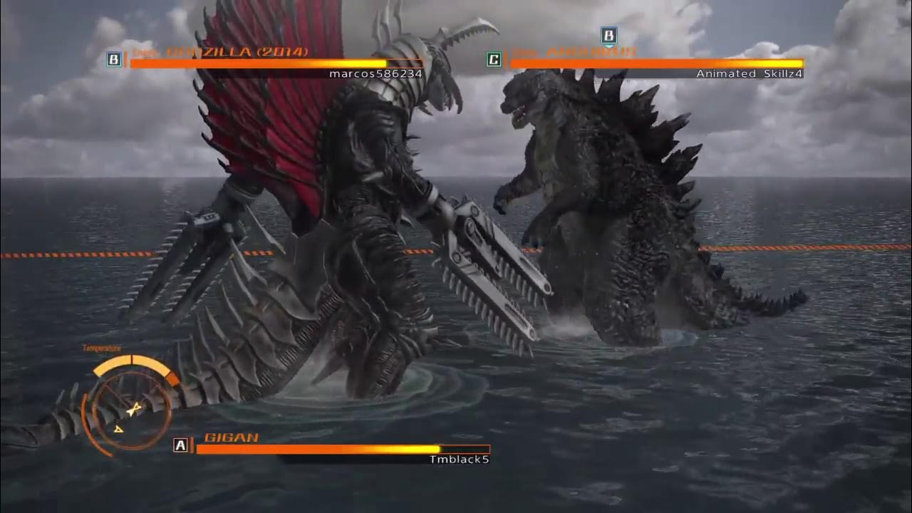 GODZILLA PS4 versus mode : Gigan vs. Legendary Godzilla vs. Anguirus "Cheap way to win?" - YouTube