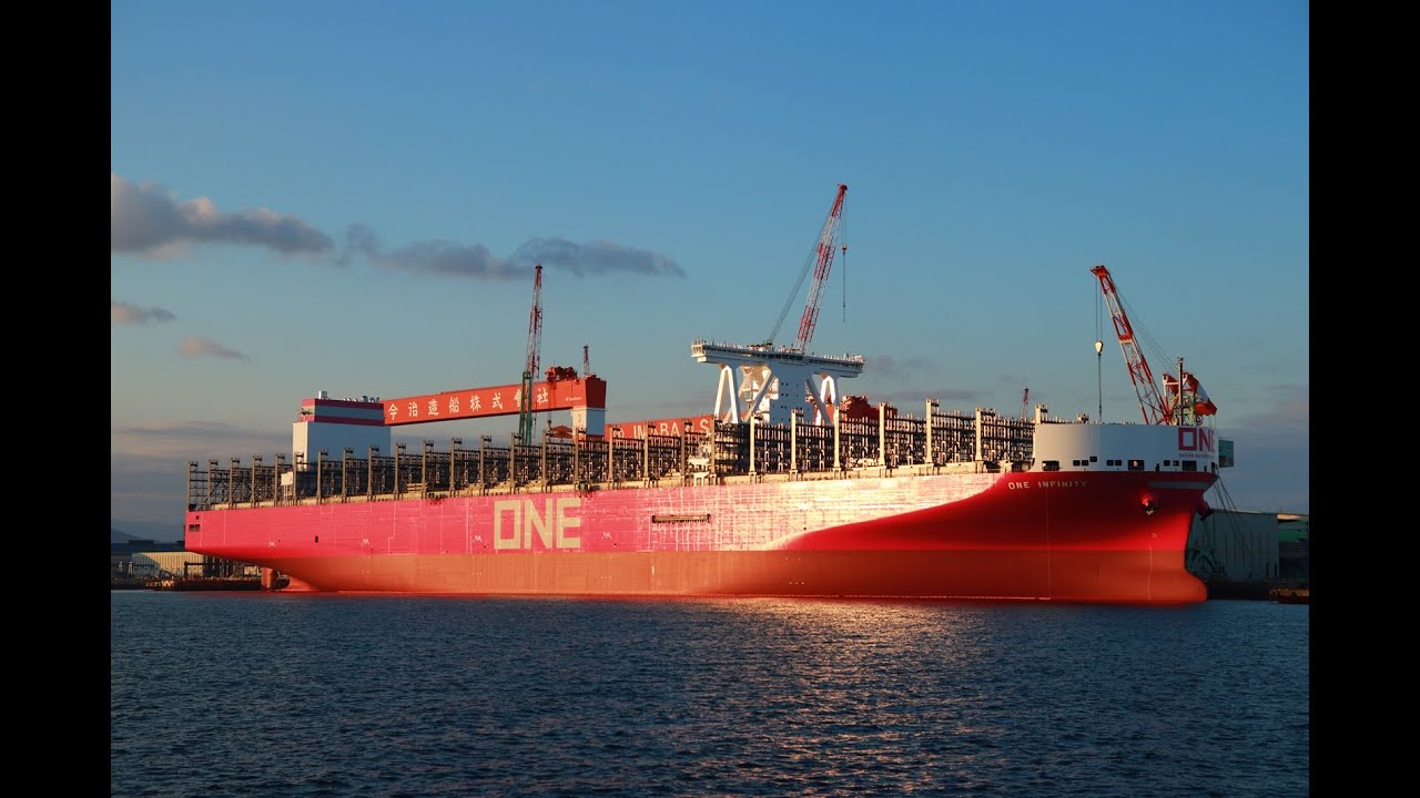 24,000TEU container ship "ONE INFINITY" at Imabari Shipbuilding ...