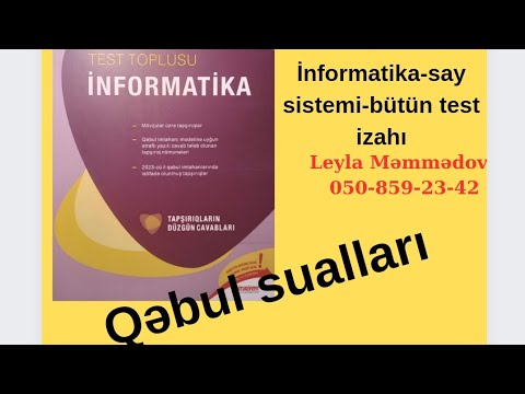 informatika toplu / say sistemləri/ qəbul sualları 050-859-23-42 - YouTube