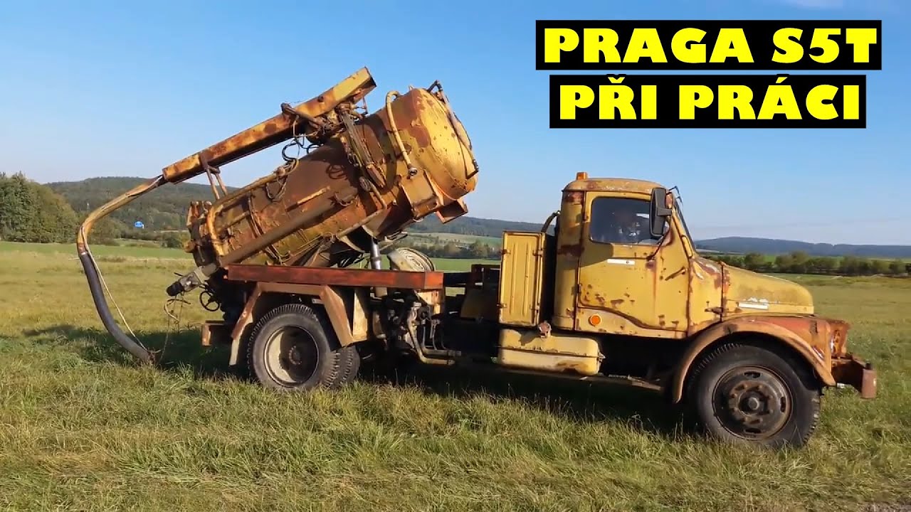 PRAGA S5T (1972) čistič kanalizační vpustí při práci! - YouTube