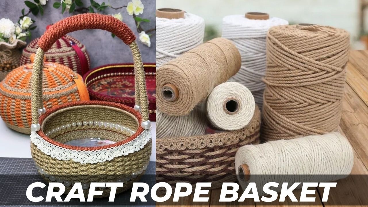 How to make jute rope basket with handle #diy #diybasket #handmade ...