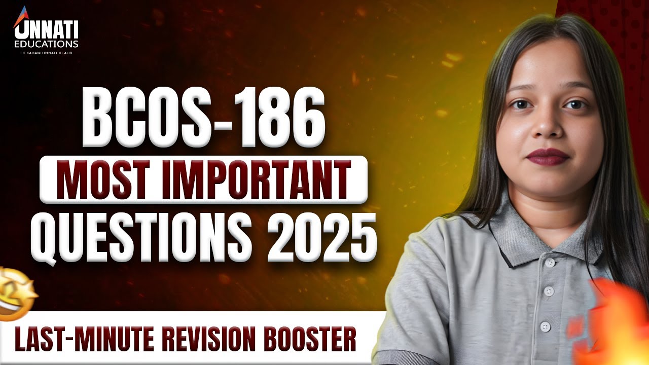 BCOS 186 IGNOU Question Paper June 2025 Solved – BCOS 186 Important ...