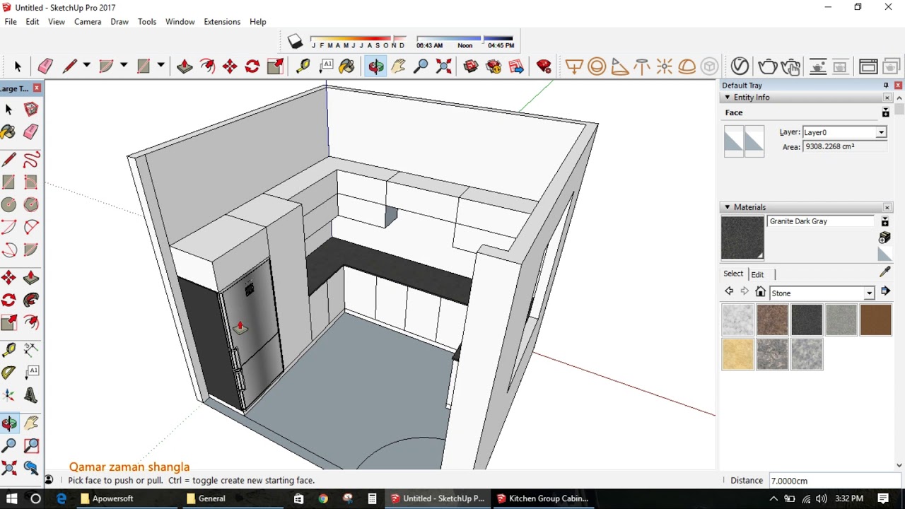 kitchen Design in sketchup 2017 - YouTube