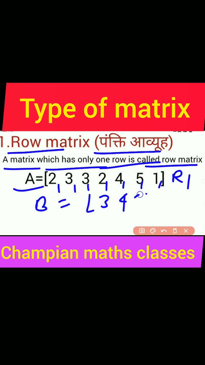 Definition Of Row Matrix#matrix Definition#row Matrix|| - Youtube