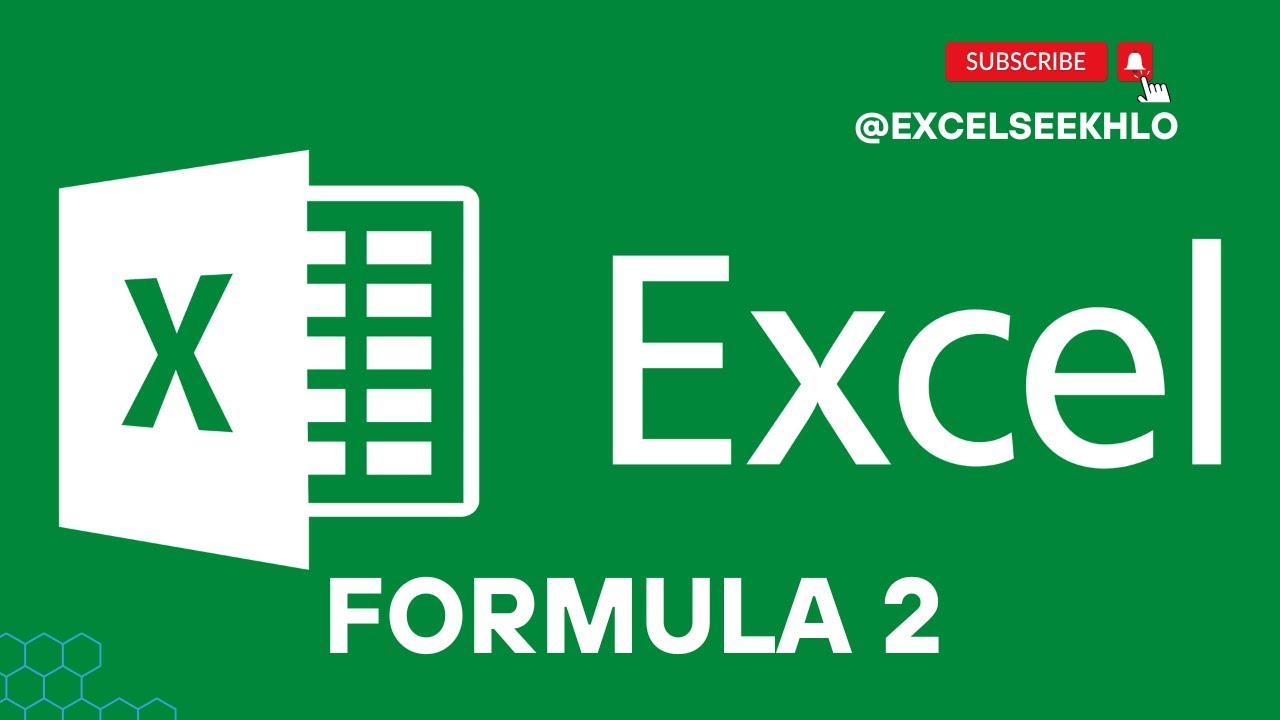 EXCEL FORMULA 2 - YouTube