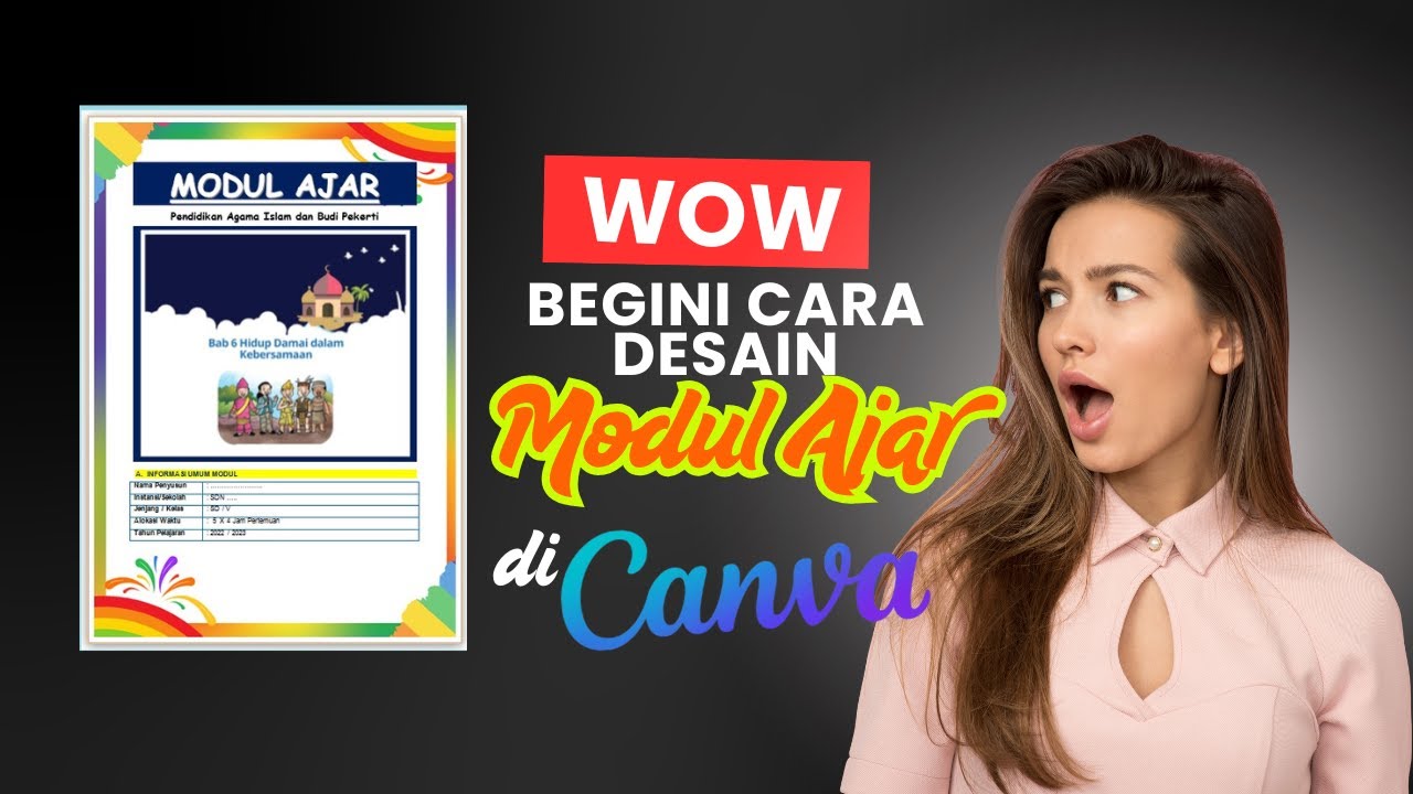 MEMBUAT COVER DESAIN MODUL AJAR JADI MENARIK DI CANVA - YouTube