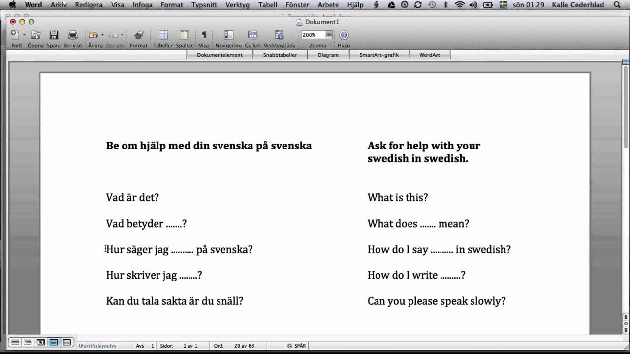 Ask for help with your swedish in swedish - YouTube