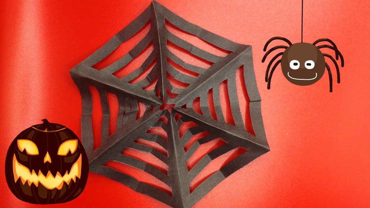 Paper Spider Web | How To Make Paper Spider Web For Halloween ...