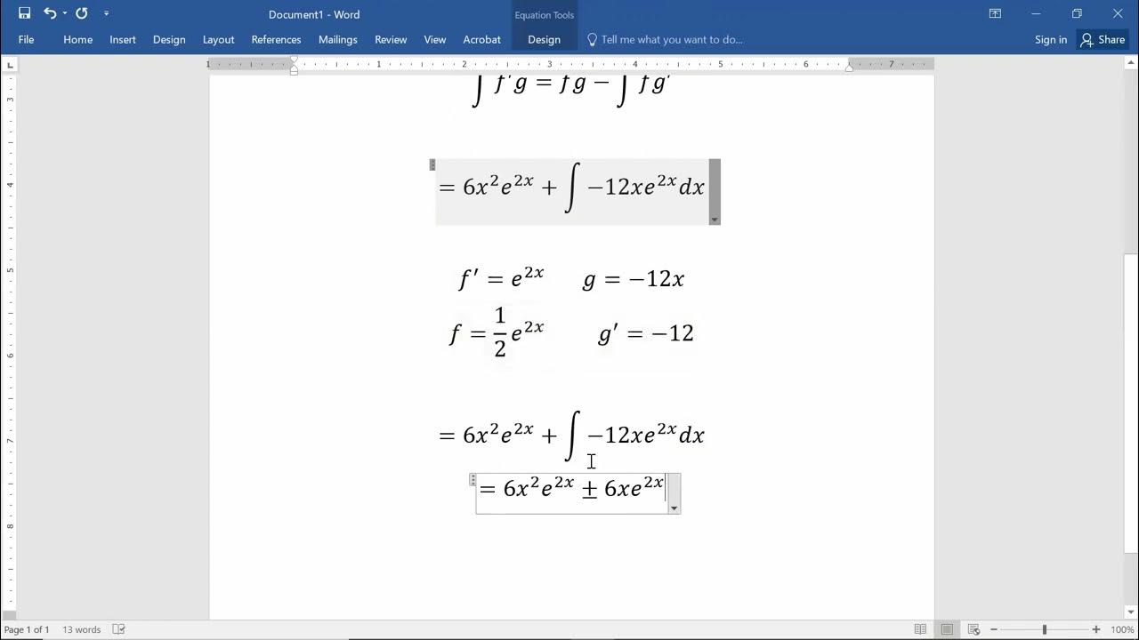Calculus 1. Section 6.2c Integration by Parts - YouTube