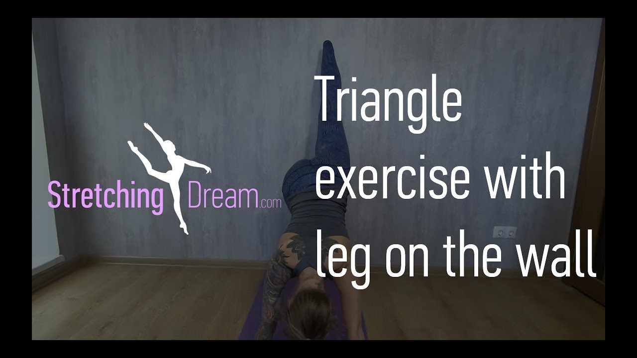 Stretching lessons 4 - Triangle exercise with leg on the wall - YouTube
