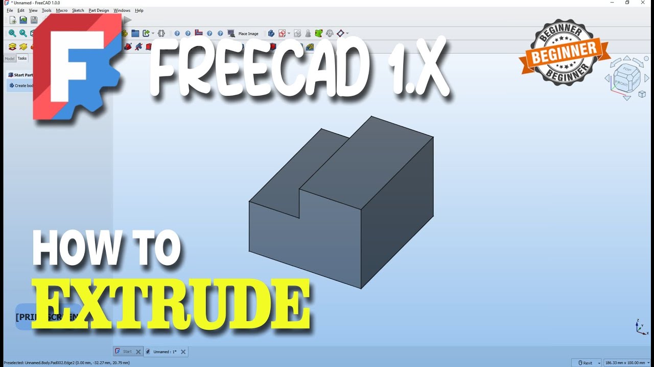 FreeCAD 1.x How To Extrude - YouTube