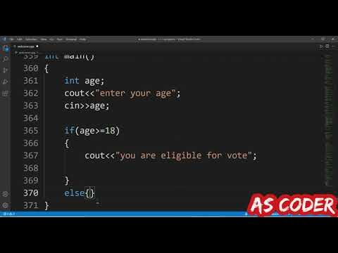 Age check using if else statement in c++ program - YouTube