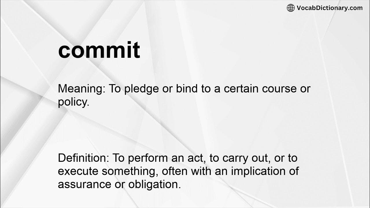 commit Meaning - YouTube