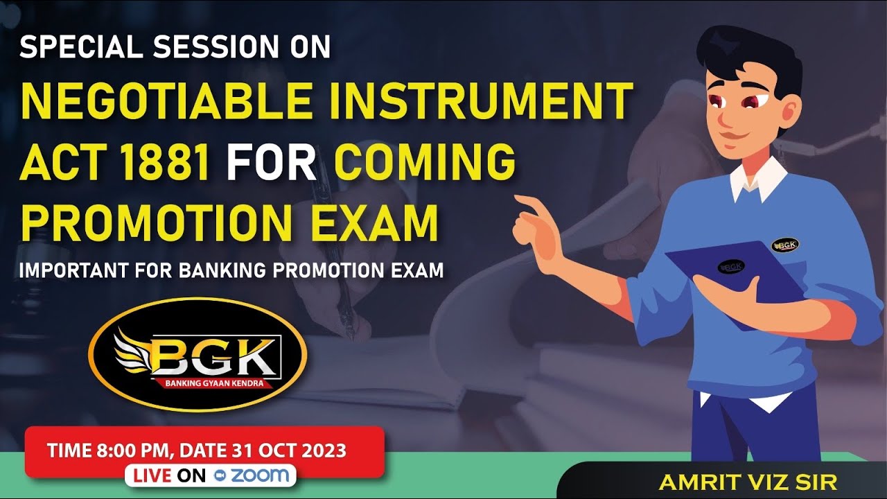Session on Negotiable Instrument Act 1881 (NI Act ) dtd 31.10.2023 ...