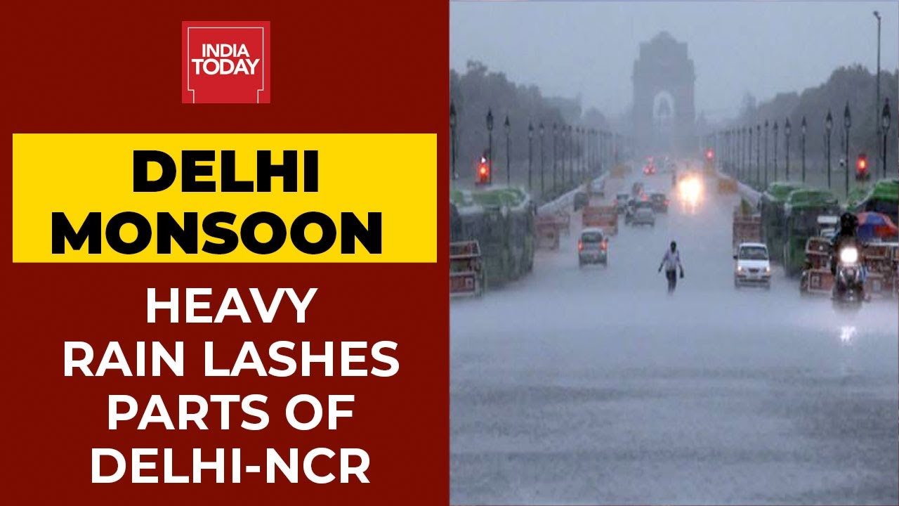 Monsoon Rain Lashes Delhi Ncr Heavy Downpour Lead Waterlogging In