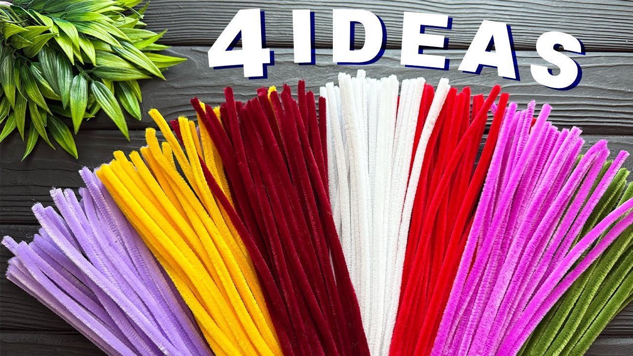 4 IDEAS Easy Flowers Pipe Cleaner Crafts DIY Decoration Ideas - YouTube