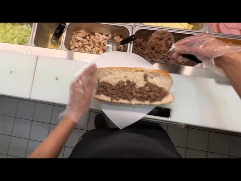 A subway double meat steak and cheese - YouTube