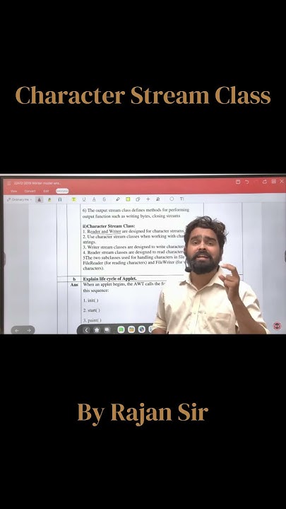 Character Stream Class | By Rajan Sir - YouTube