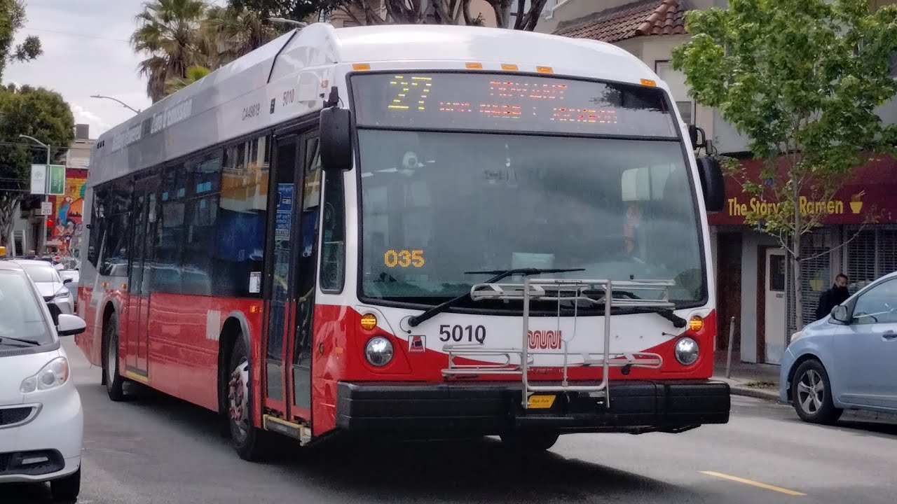 (new bus) SF Muni 2023 Nova bus LFSe 5010 on route 27 Bryant - YouTube