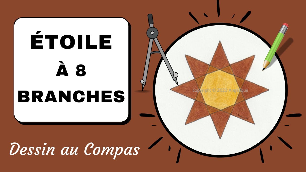 🎨 Comment Dessiner une Étoile à 8 branches avec un Compas [TUTO Dessin ...