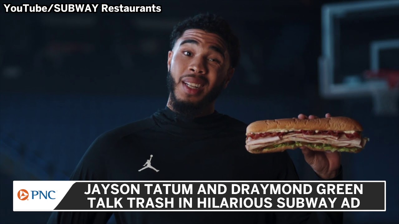 Jayson Tatum Talks Trash With Draymond Green In Subway Commercial - YouTube