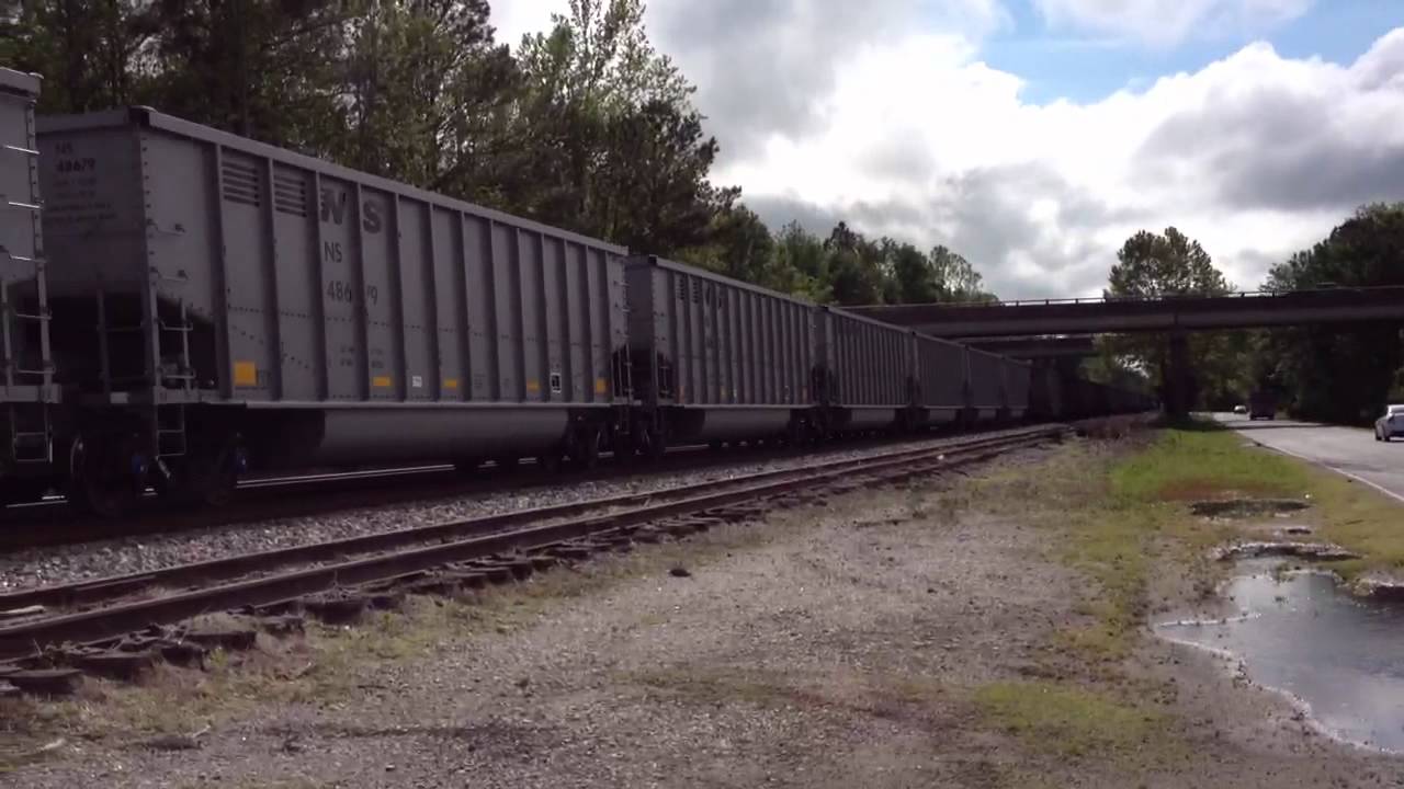 NS 1053 (EMD SD70ACe) leads hopper train - YouTube